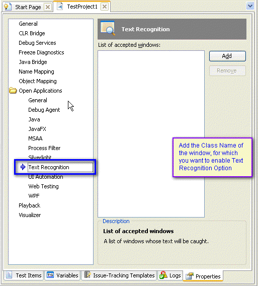 Text Recognition for Test Automation